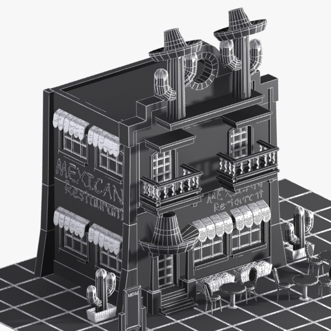 3ds Max Cartoon Mexican Restaurant