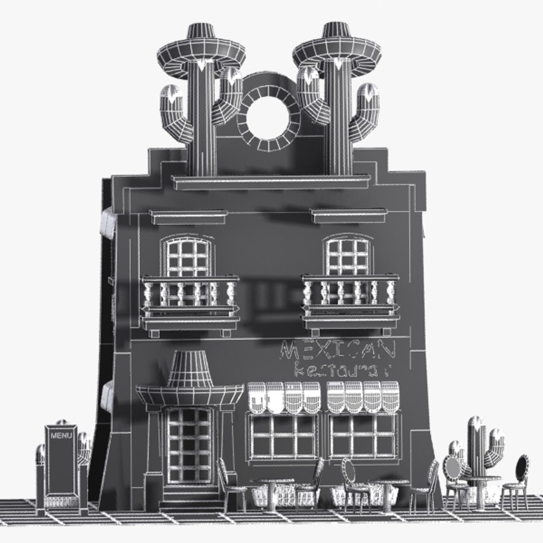 3ds Max Cartoon Mexican Restaurant