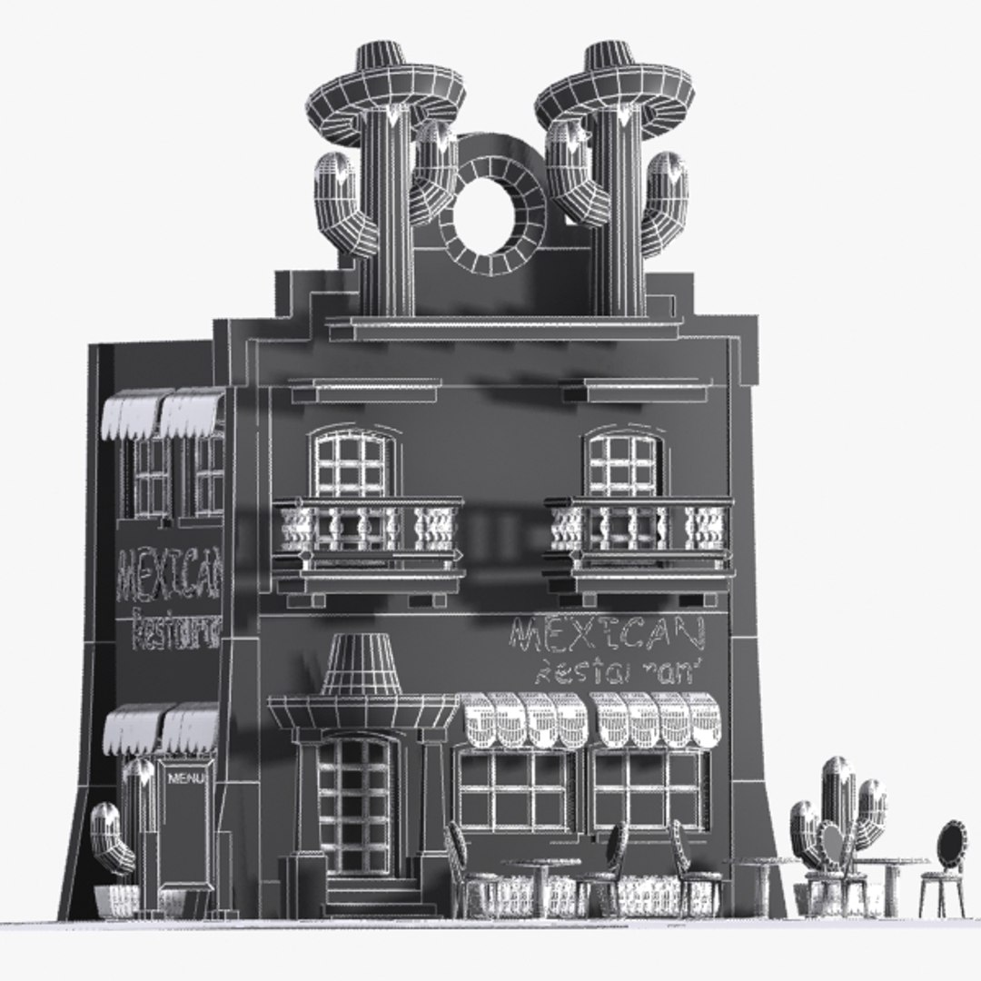 3ds Max Cartoon Mexican Restaurant