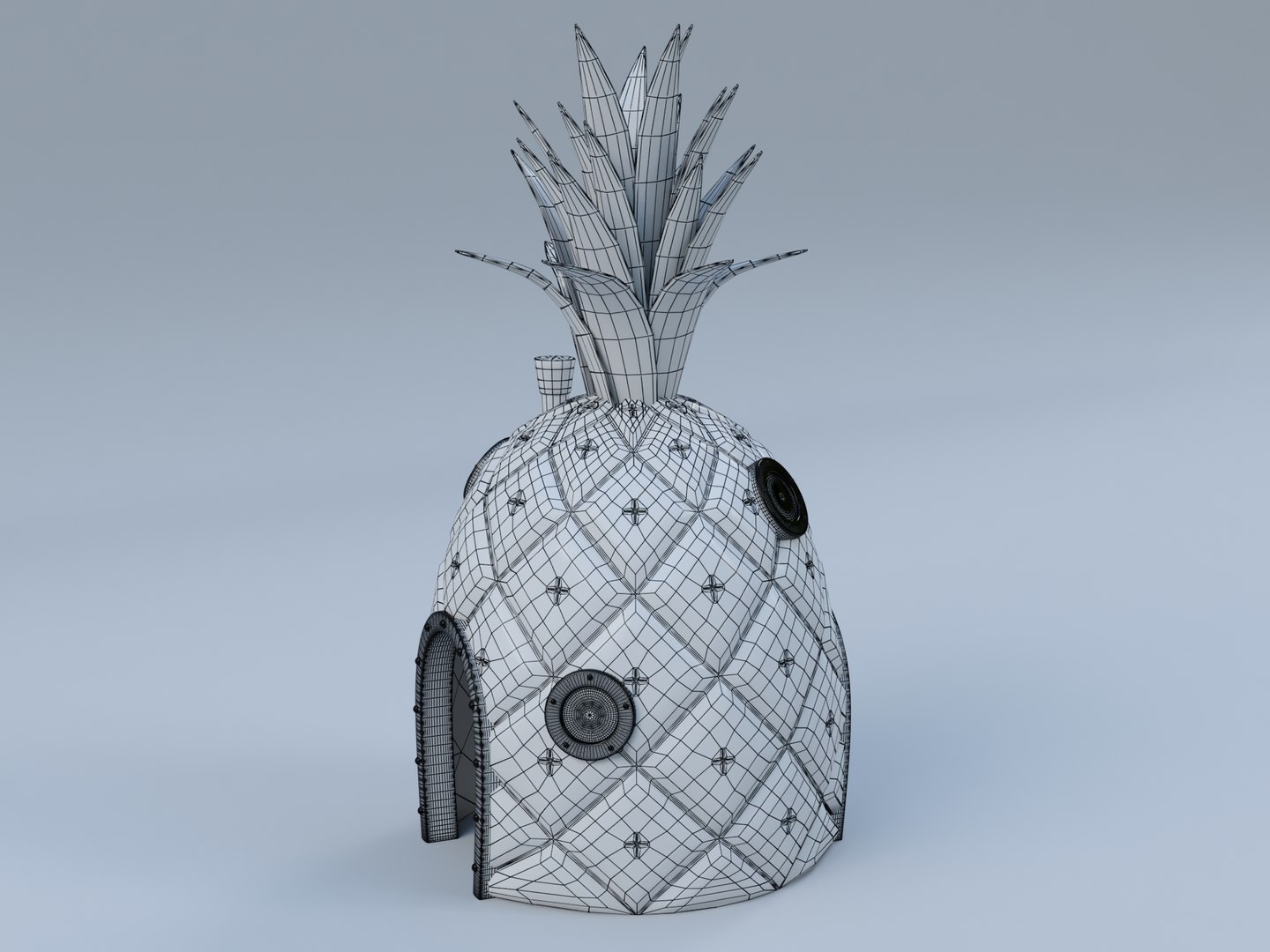 3D House Spongebob Pineapple Model - TurboSquid 1203267
