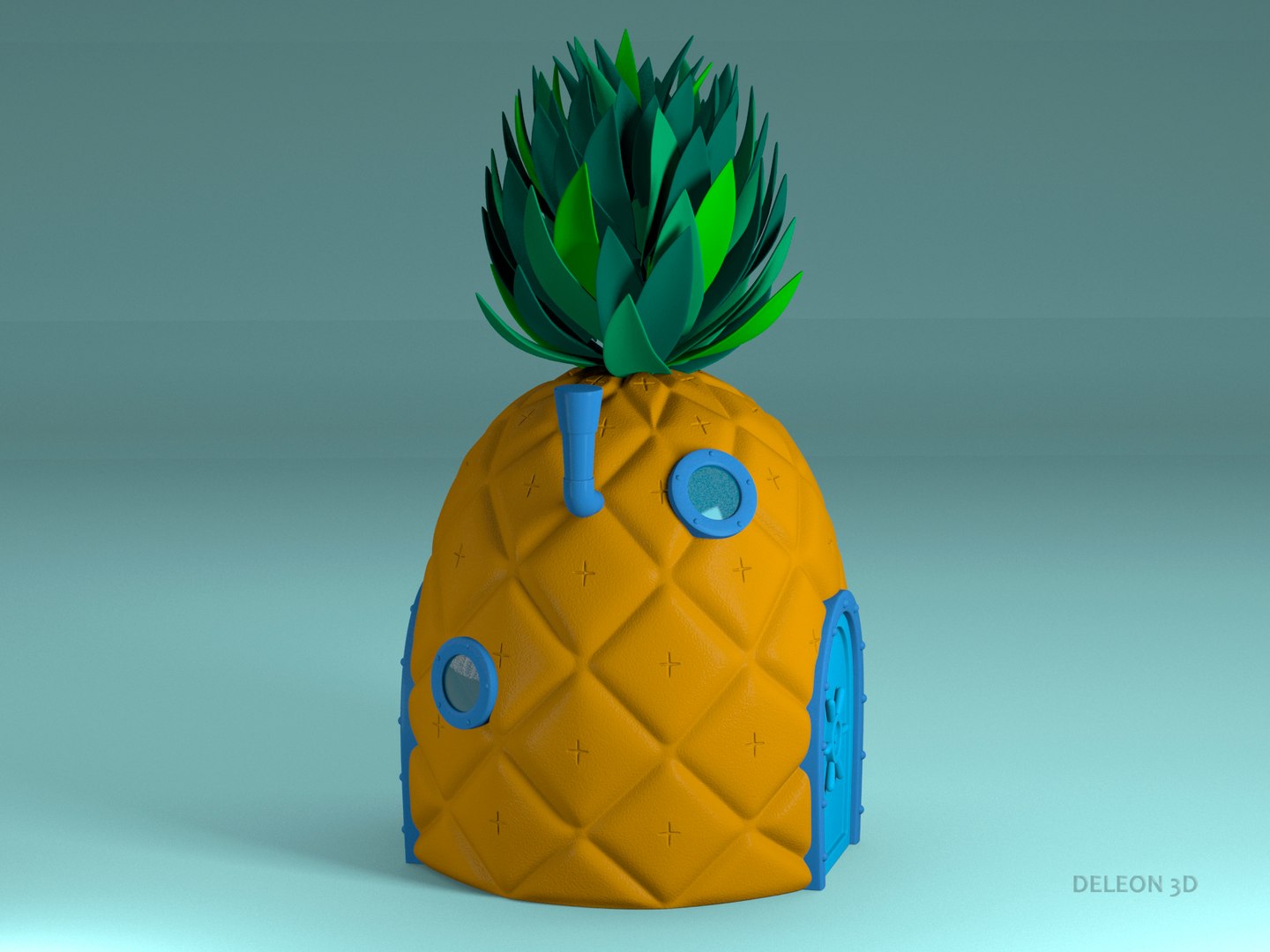 3D House Spongebob Pineapple Model - TurboSquid 1203267