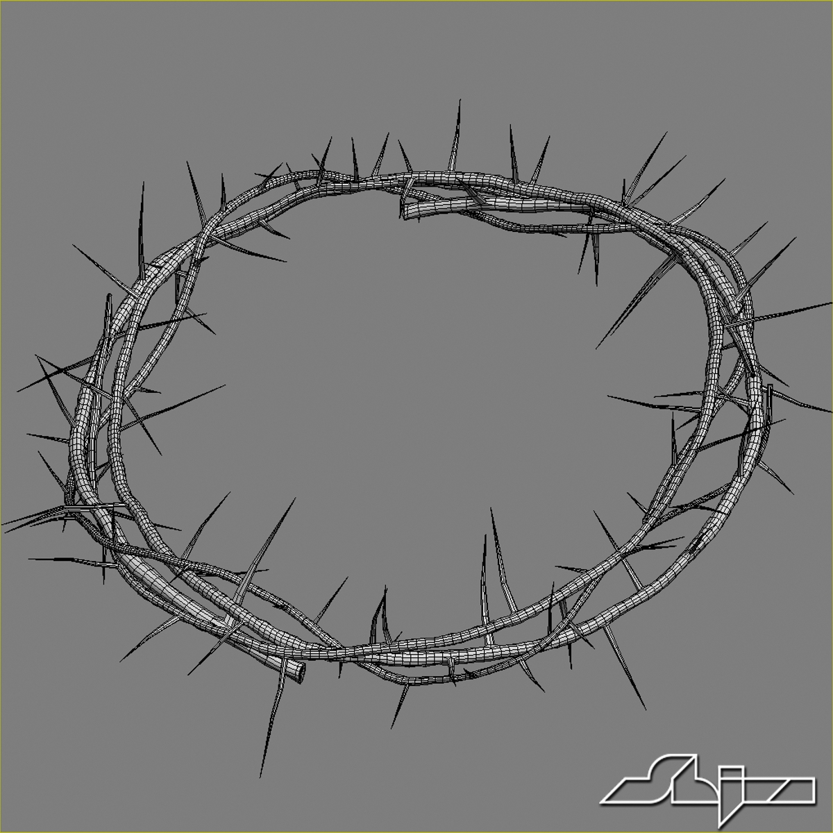 3d thorn wreath model