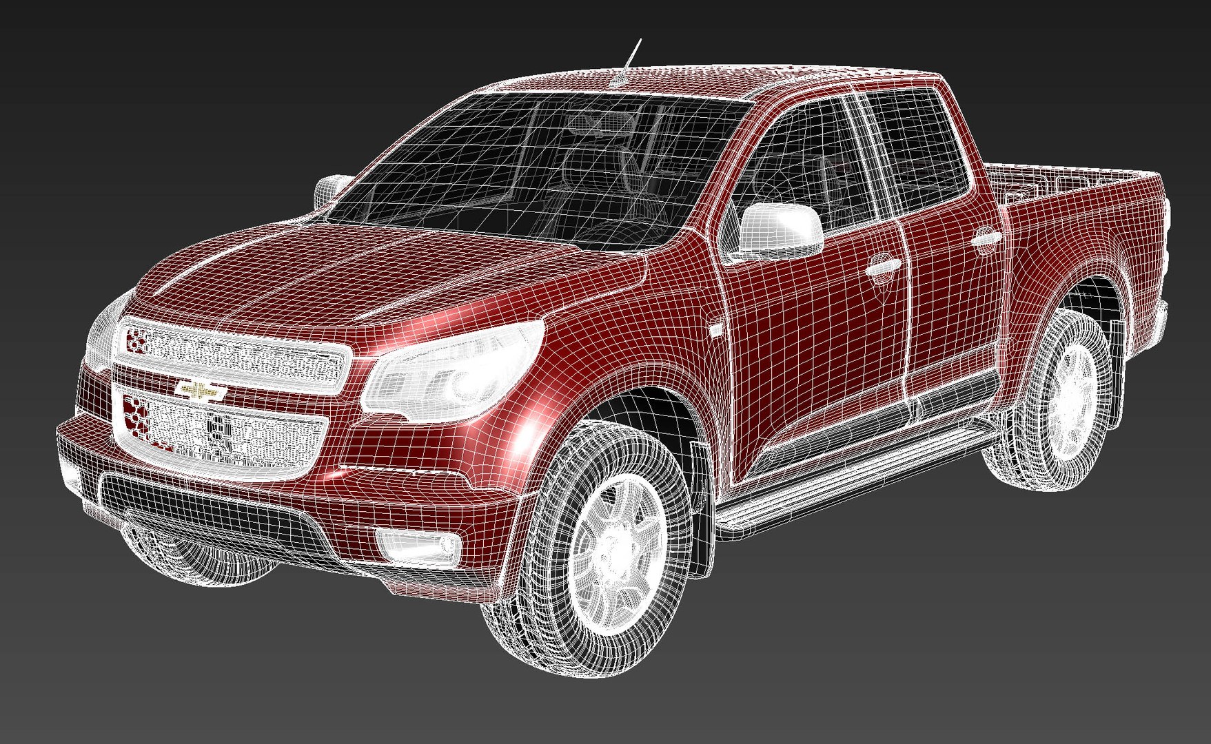 3d Chevrolet Colorado 2012 Pickup Model