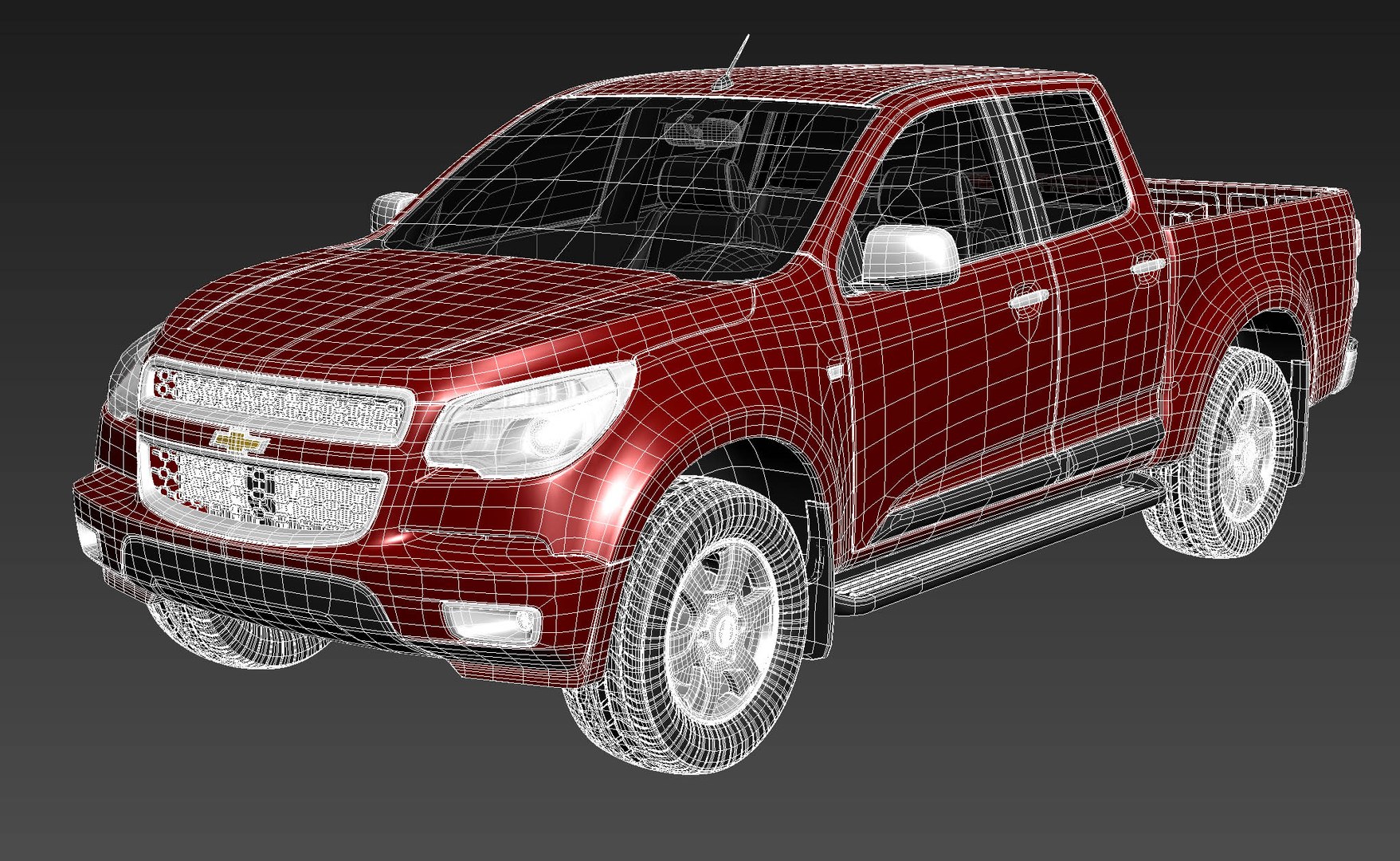 3d Chevrolet Colorado 2012 Pickup Model