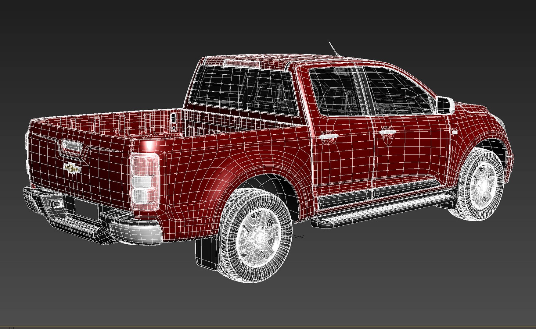3d Chevrolet Colorado 2012 Pickup Model