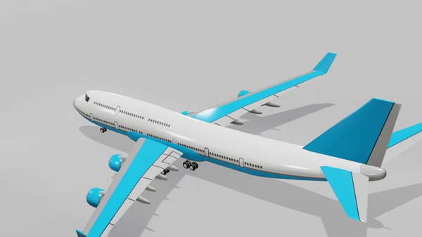 Boeing 747 blue custom texture 3D model - TurboSquid 2035300