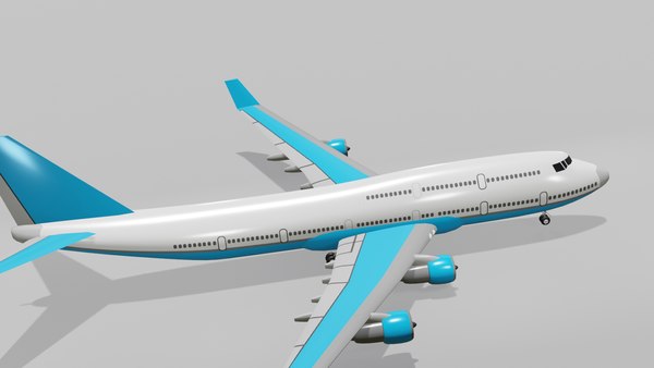 Boeing 747 blue custom texture 3D model - TurboSquid 2035300