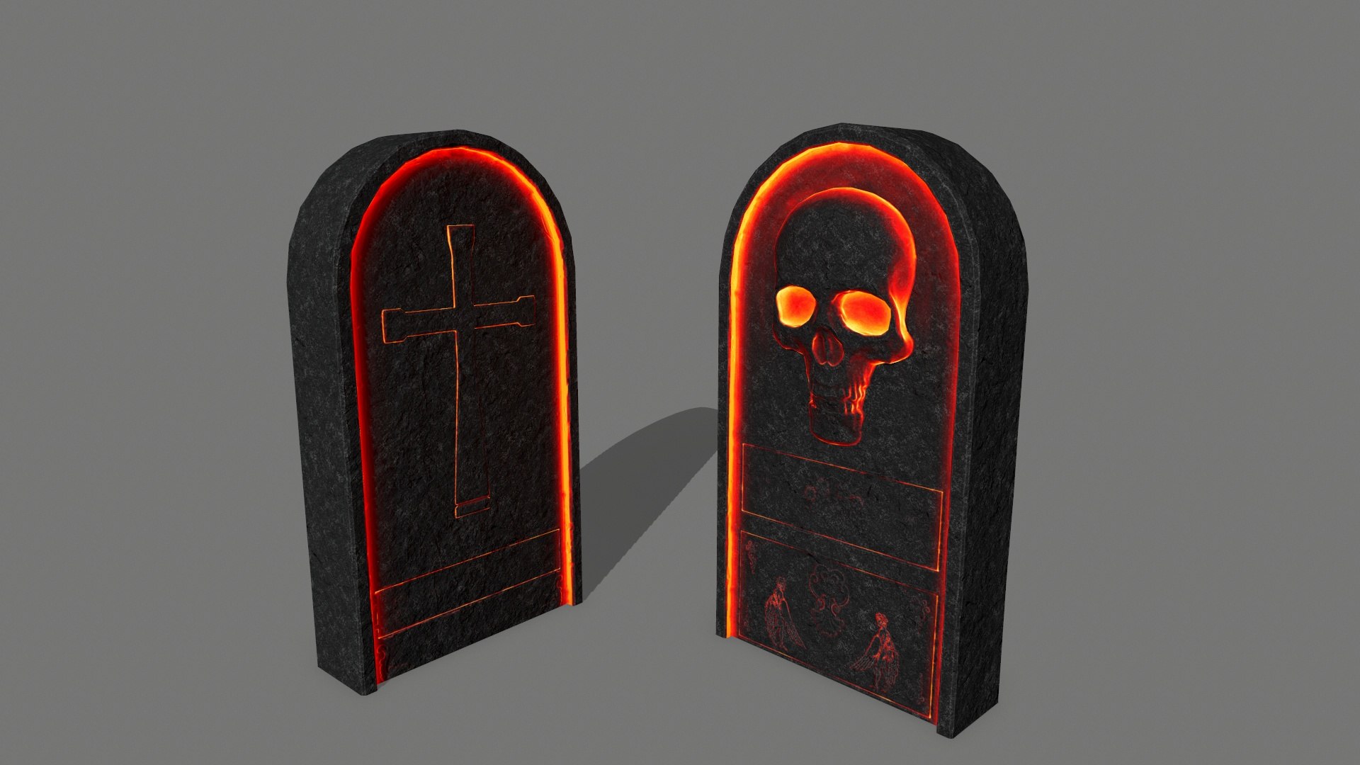Skull Tombstone Model - TurboSquid 1632176