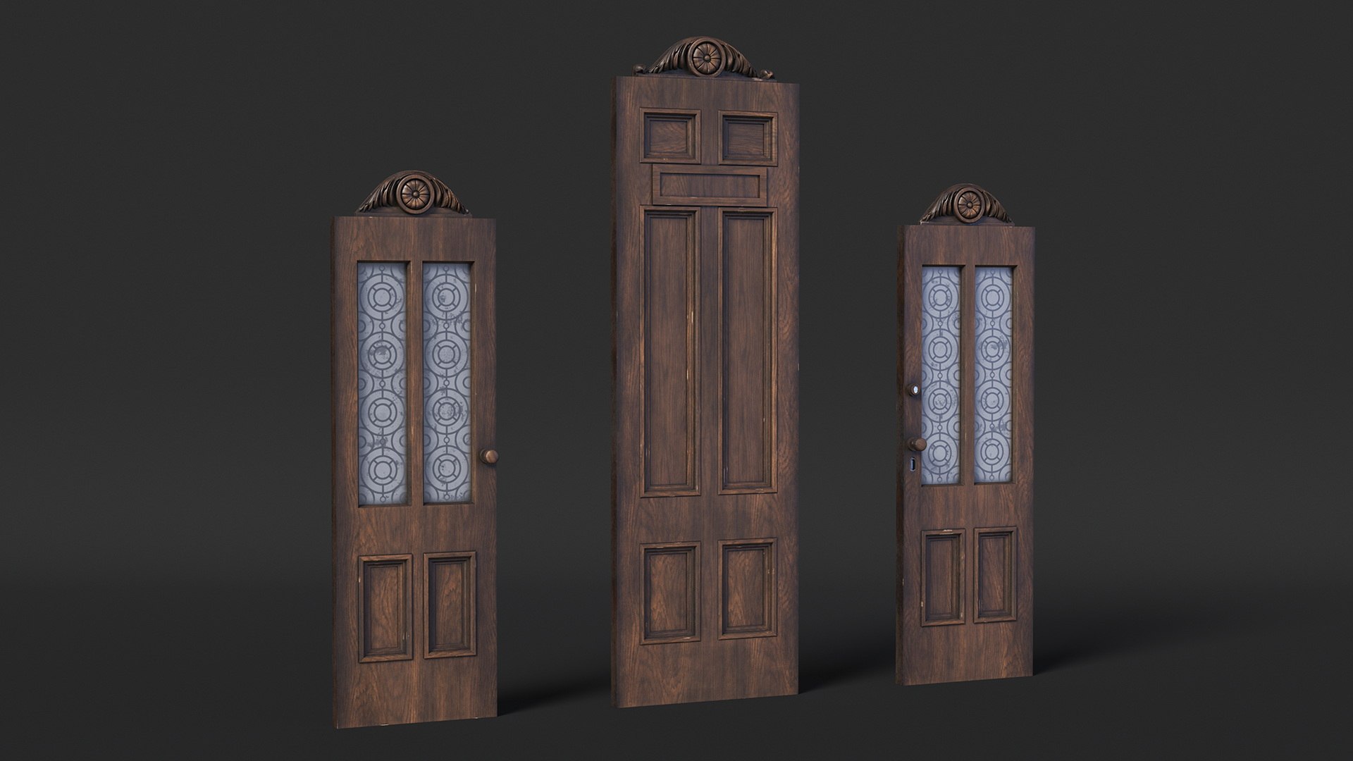 3D Model Baroque Wooden Doors - TurboSquid 2279853