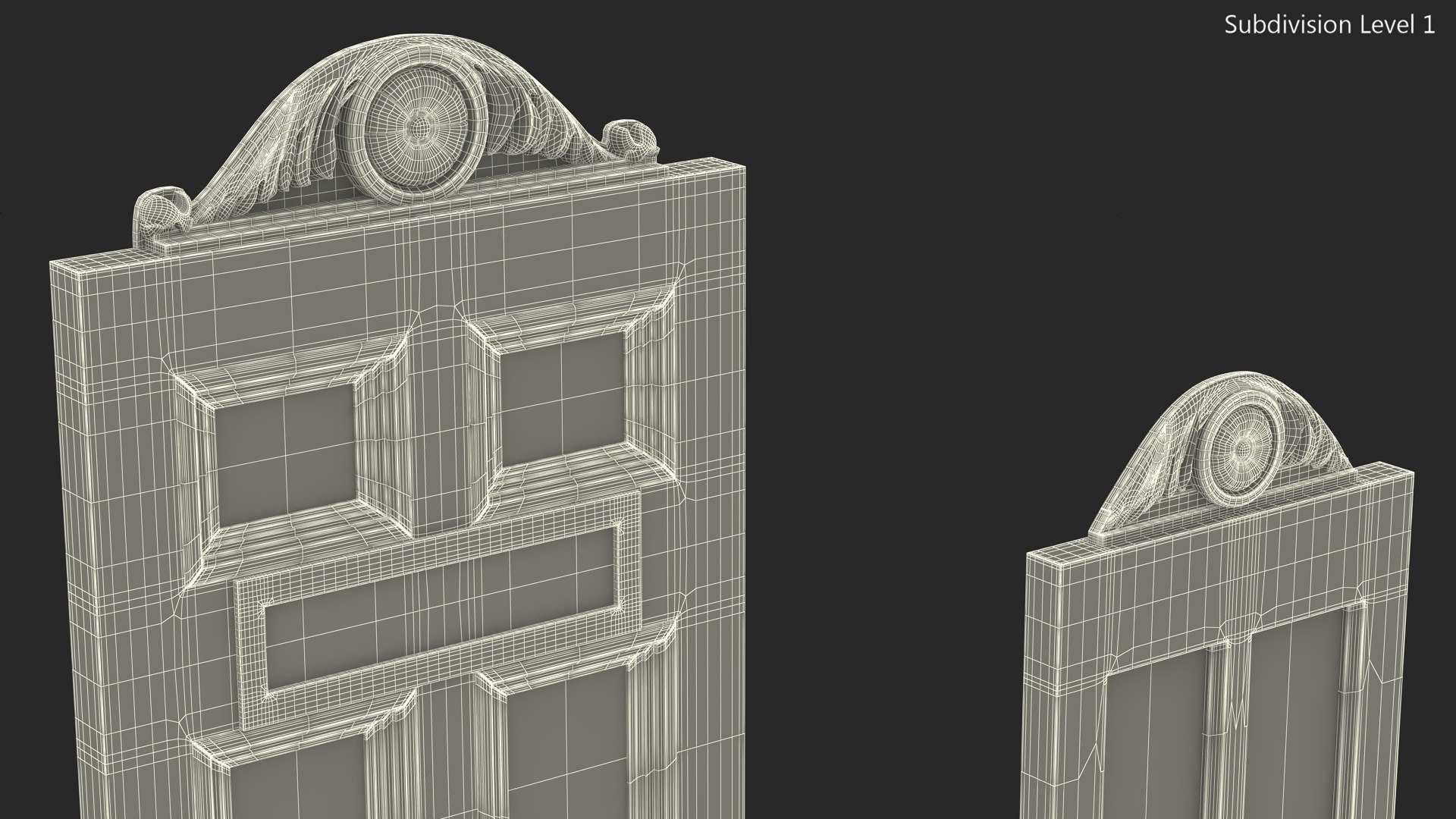 3D Model Baroque Wooden Doors - TurboSquid 2279853