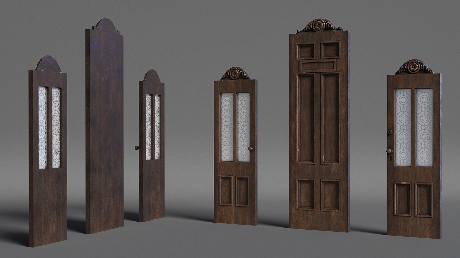 3D Model Baroque Wooden Doors - TurboSquid 2279853