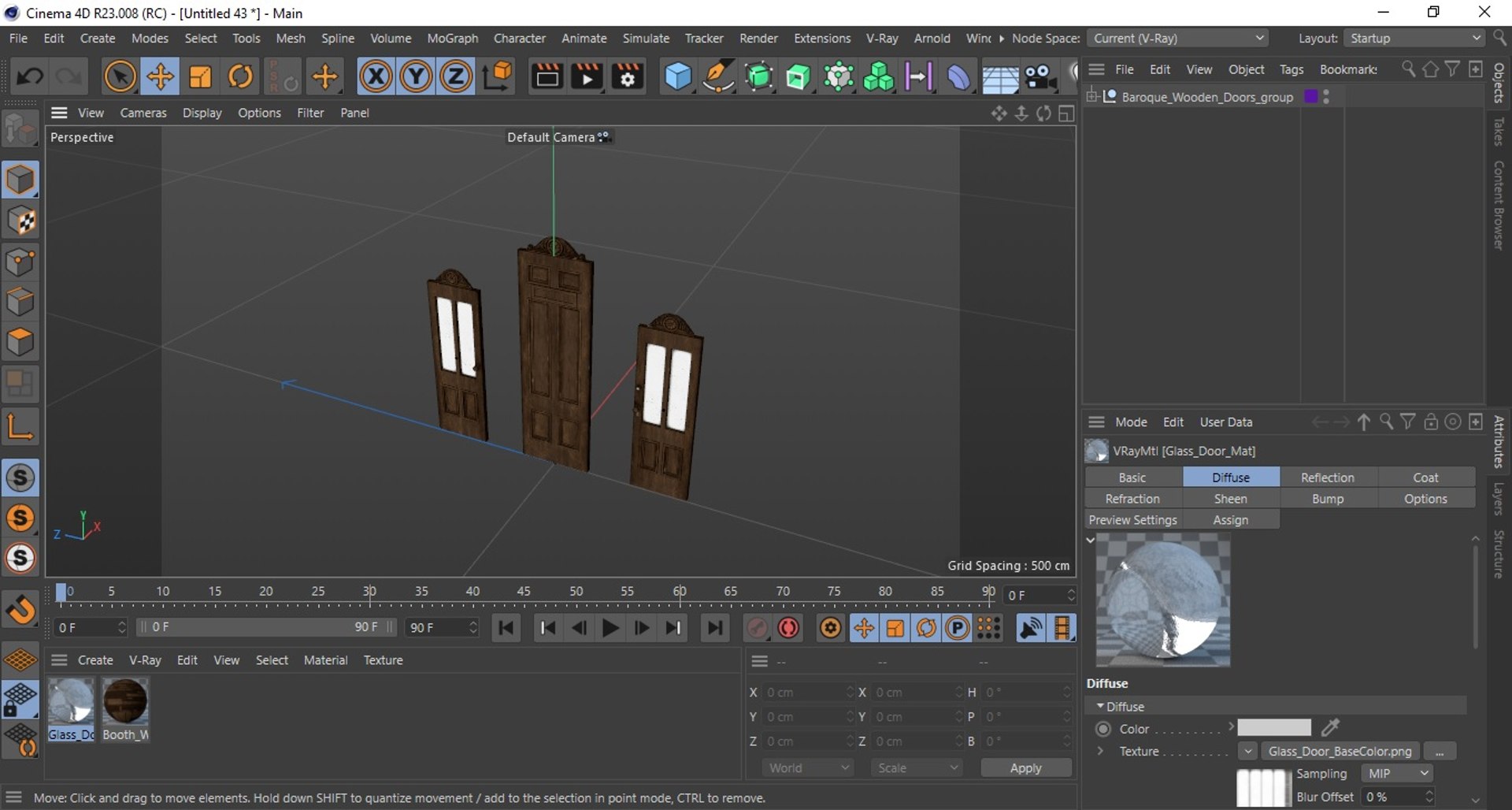 3D Model Baroque Wooden Doors - TurboSquid 2279853