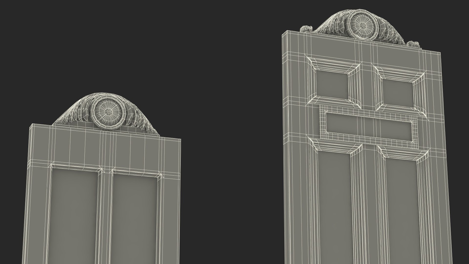 3D Model Baroque Wooden Doors - TurboSquid 2279853