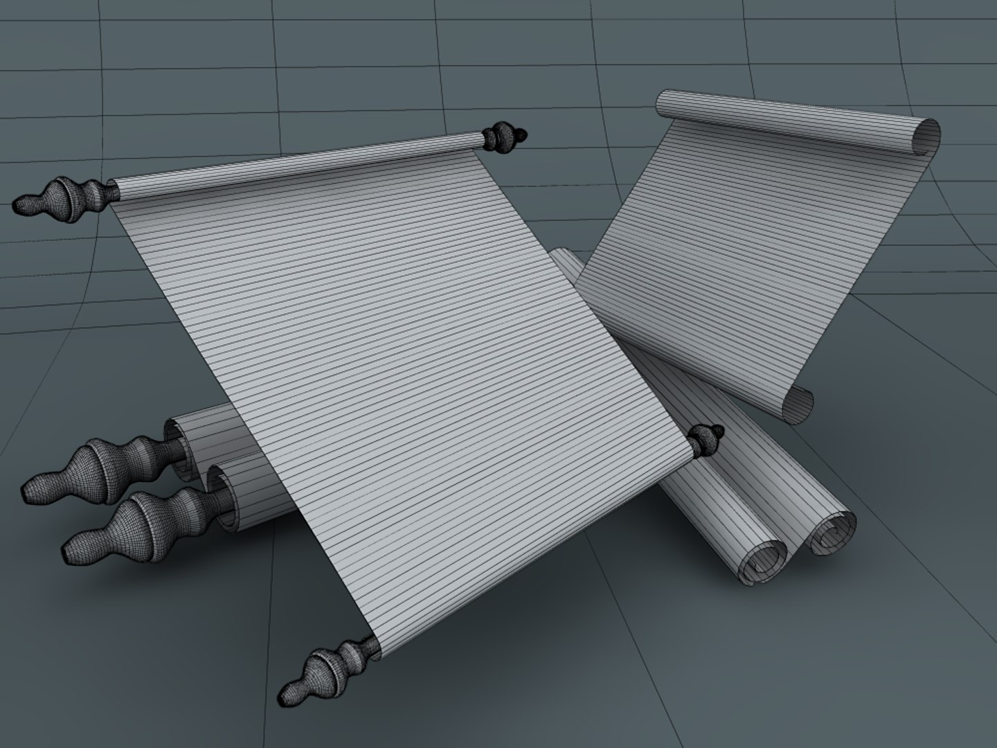 Rolling Rigged Parchment Animation 3d Max