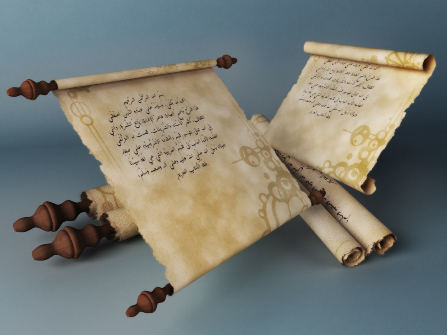 Rolling Rigged Parchment Animation 3d Max