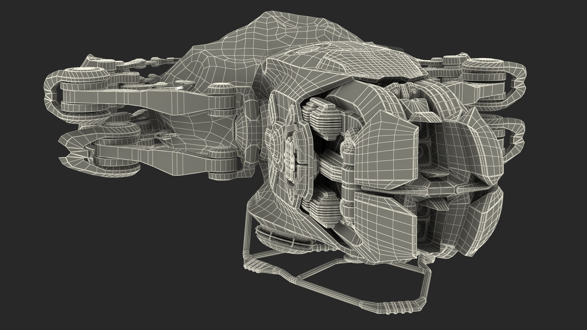 3D Spaceship Loader With Asteroid Rigged For Maya - TurboSquid 2391468