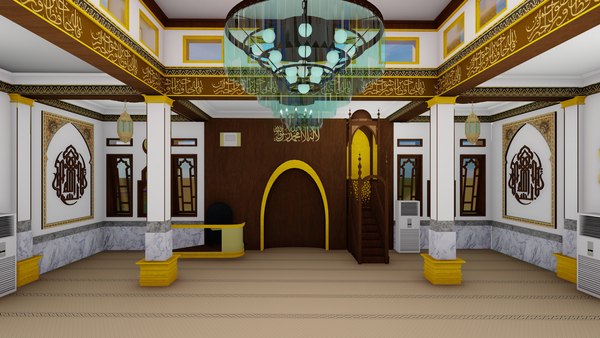 Interior design mosque 3D model - TurboSquid 1493456