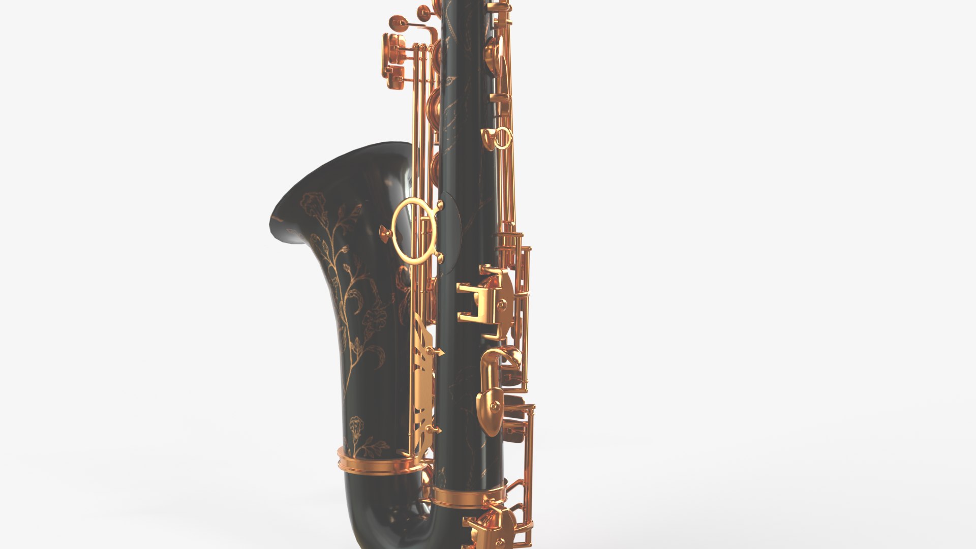 3D Saxophone Four Types Of Materials Brass Copper Black And Silver ...