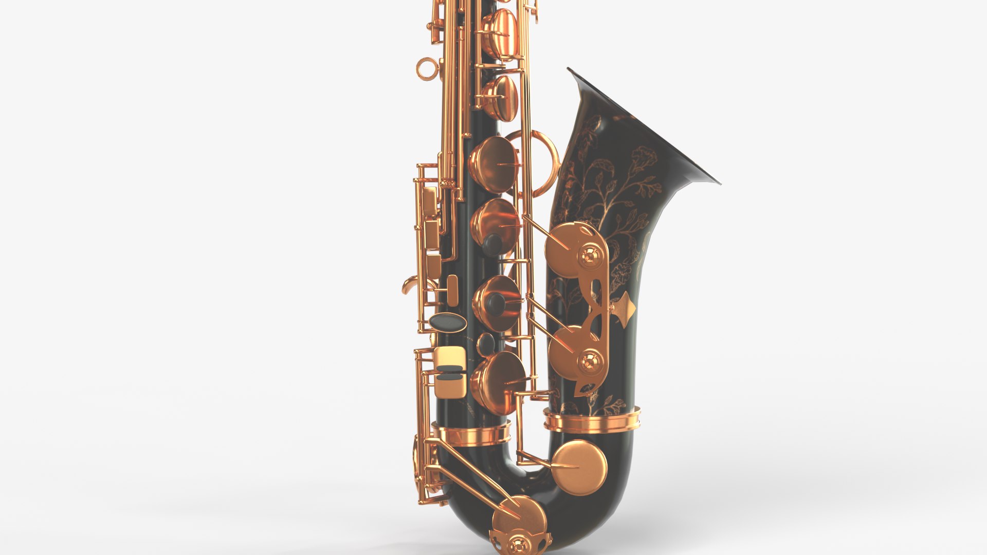 3D Saxophone Four Types Of Materials Brass Copper Black And Silver ...
