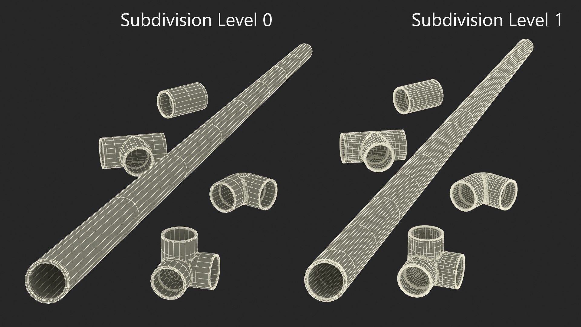 3D PVC Pipes And Fittings Blue 28D Model - TurboSquid 2302325