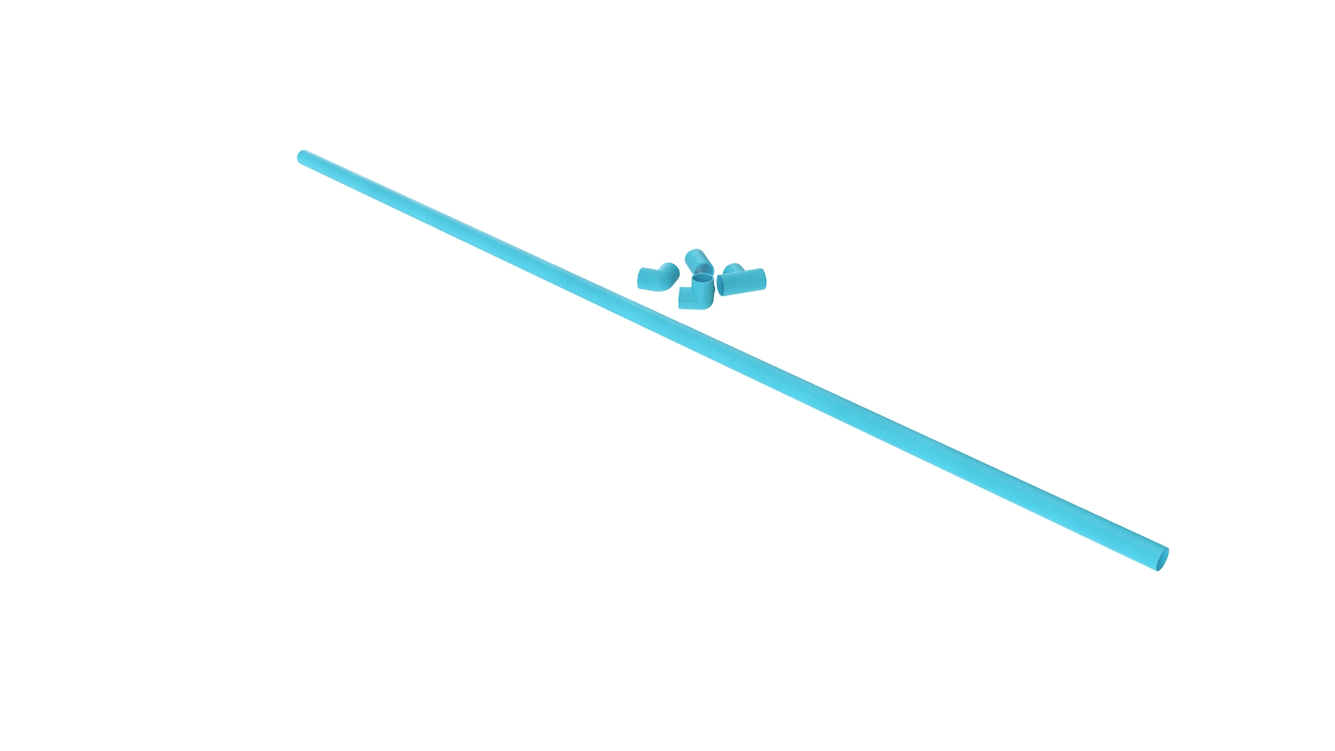 3D PVC Pipes And Fittings Blue 28D Model - TurboSquid 2302325