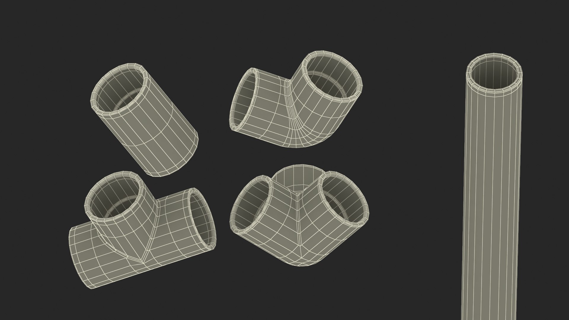 3D PVC Pipes And Fittings Blue 28D Model - TurboSquid 2302325