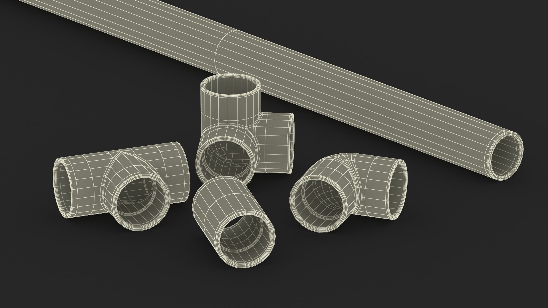 3D PVC Pipes And Fittings Blue 28D Model - TurboSquid 2302325