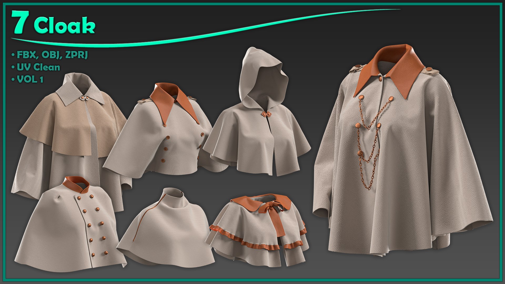 7 Female Cloak 3D Model - TurboSquid 2399704