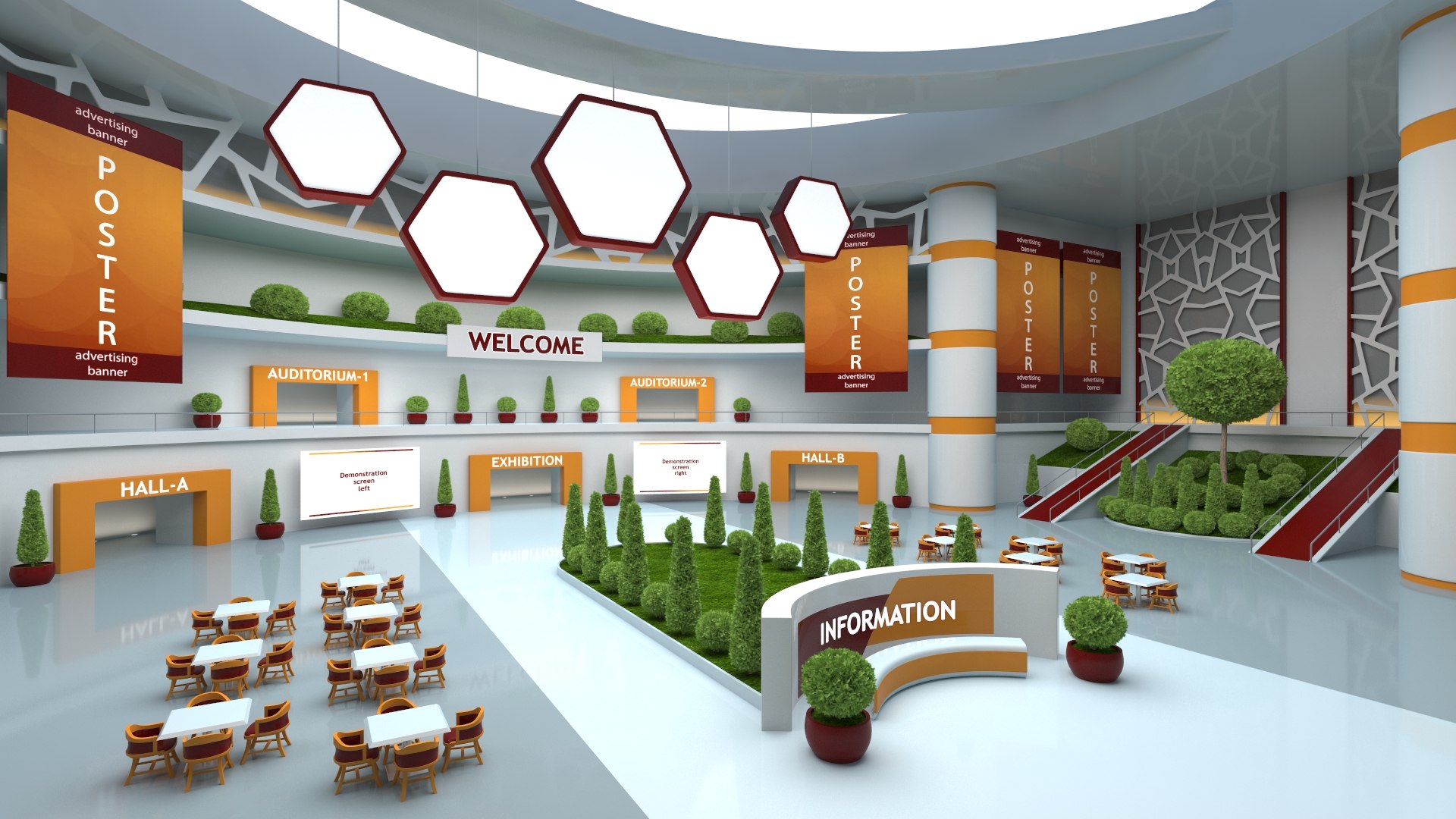 Virtual E-Congress Lobby 3D Model - TurboSquid 1848725