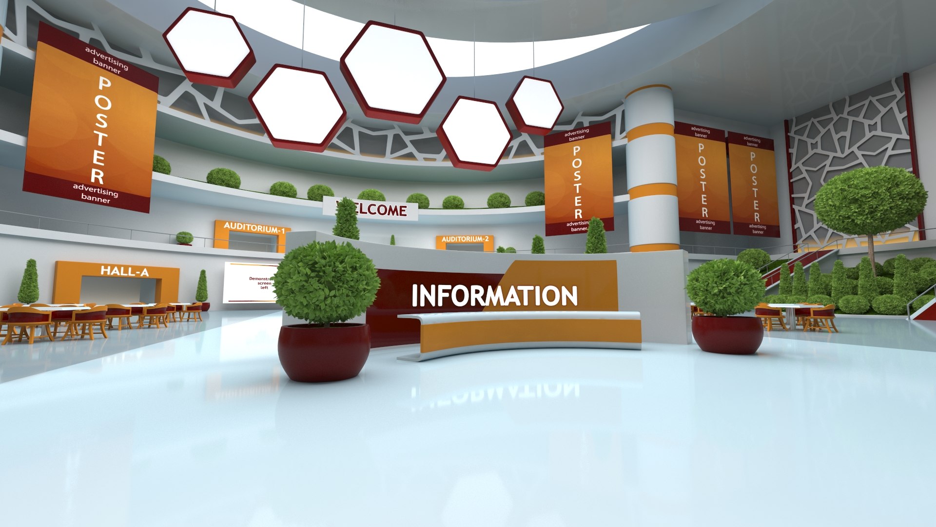 Virtual E-Congress Lobby 3D Model - TurboSquid 1848725
