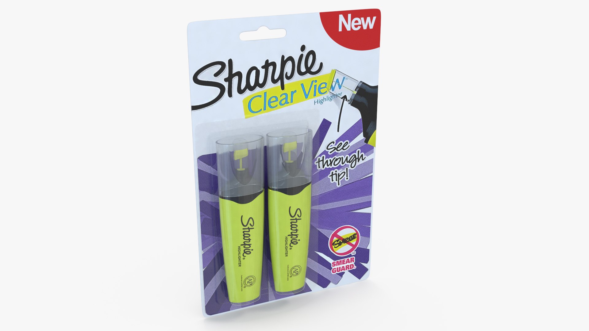 3D Model 2 Sharpie Highlighter Markers With Package - TurboSquid 1918619