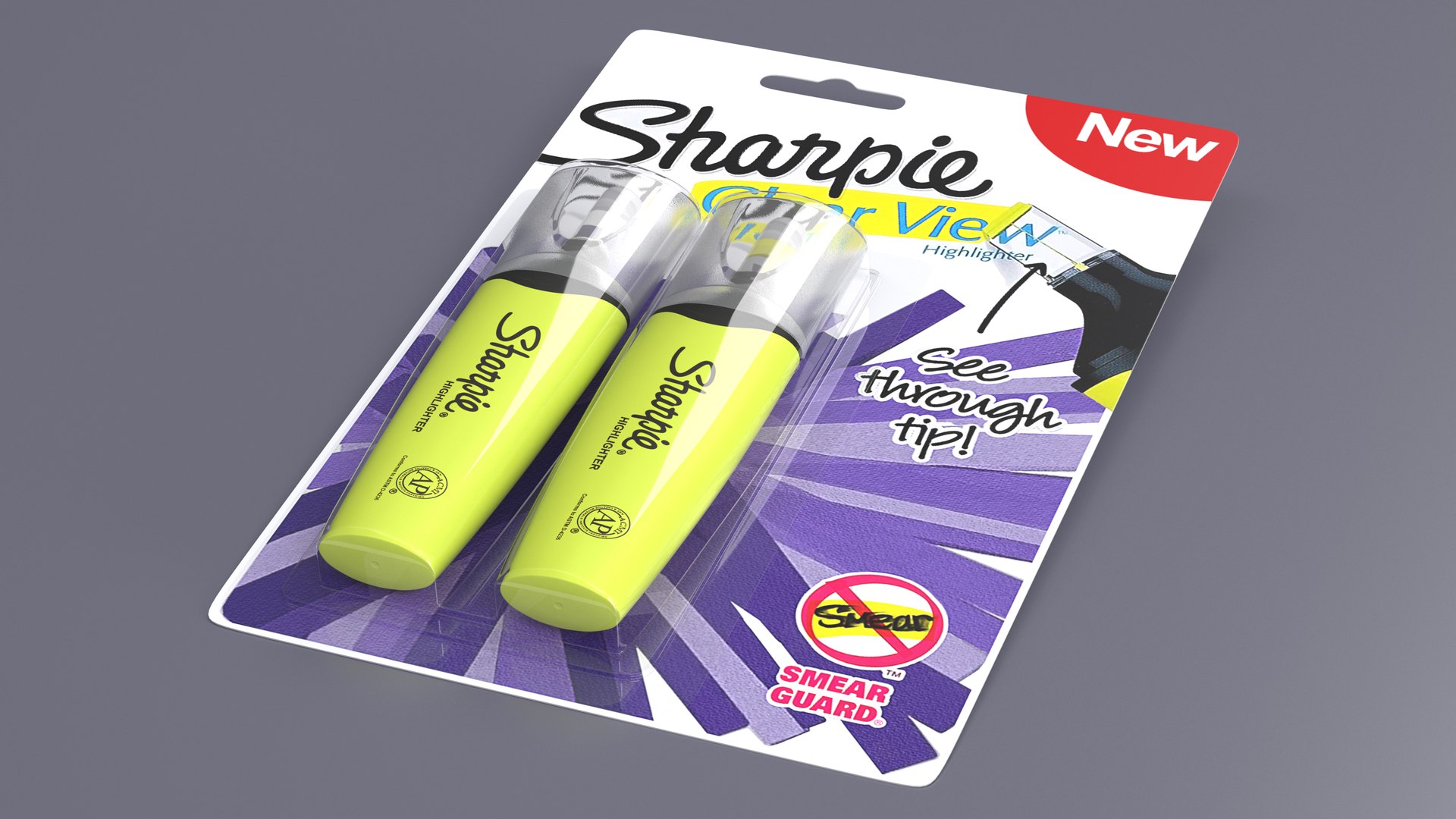 3D Model 2 Sharpie Highlighter Markers With Package - TurboSquid 1918619