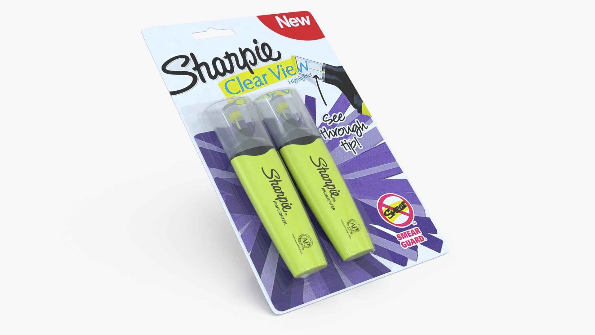 3D Model 2 Sharpie Highlighter Markers With Package - TurboSquid 1918619