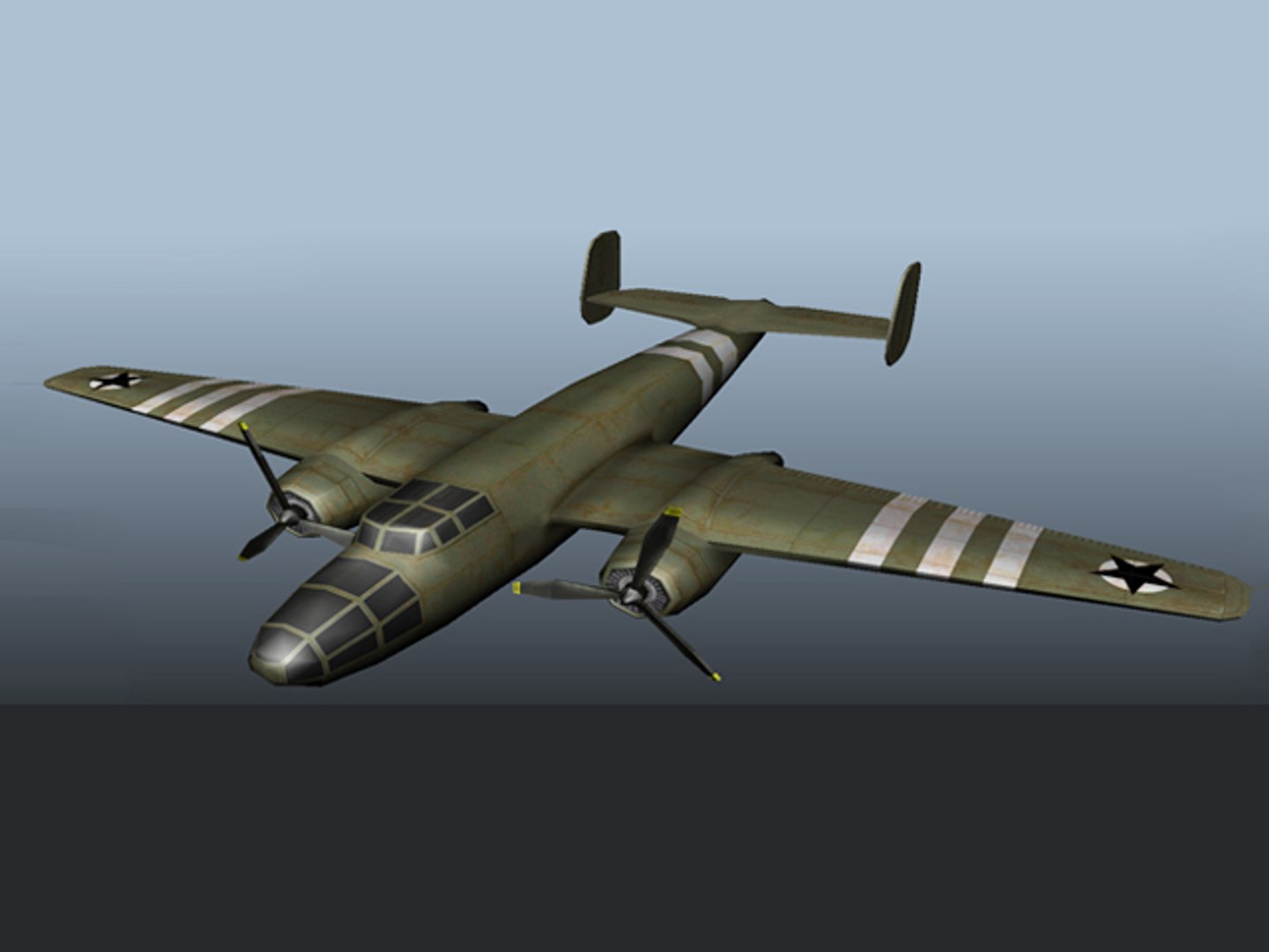 3d Model B-25 Mitchell Bomber