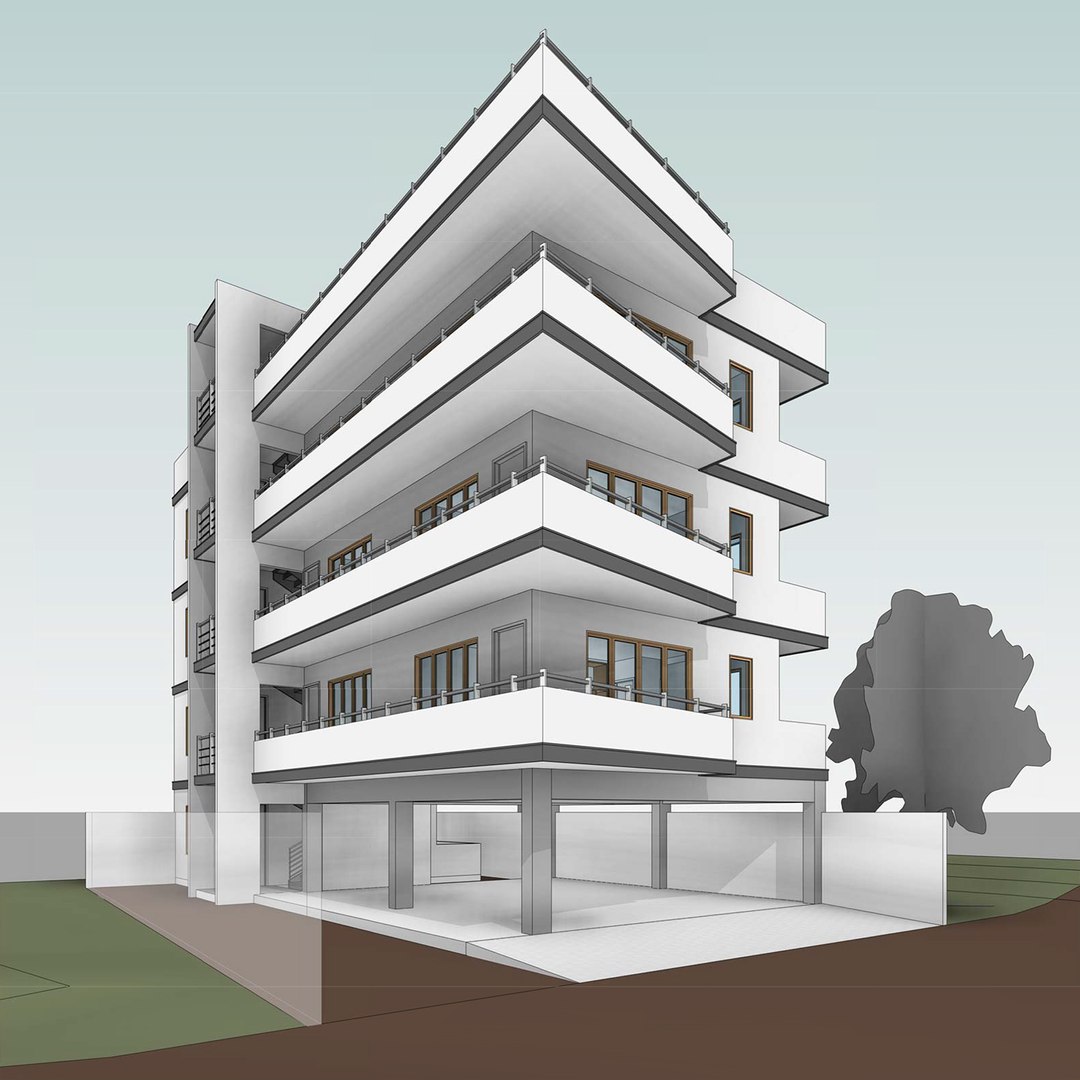 3D Revit Apartments Building - TurboSquid 1243288