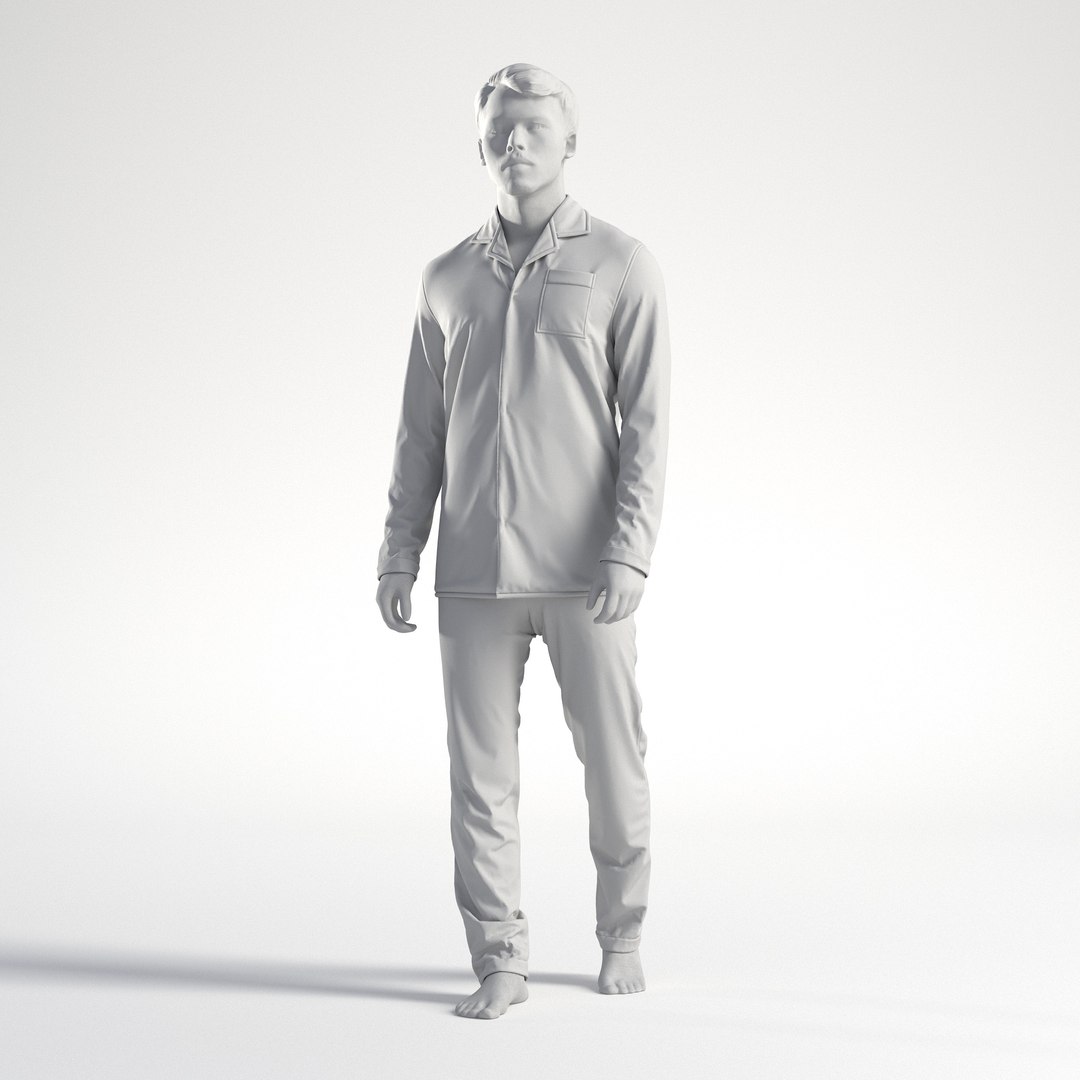 People Man Rizzy 1368 In Pyjamas Walking Low Poly 3D Model - TurboSquid ...