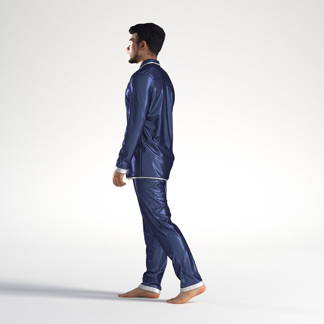 People Man Rizzy 1368 In Pyjamas Walking Low Poly 3D Model - TurboSquid ...