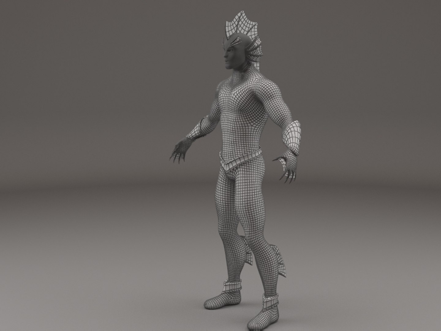 3d fish man model