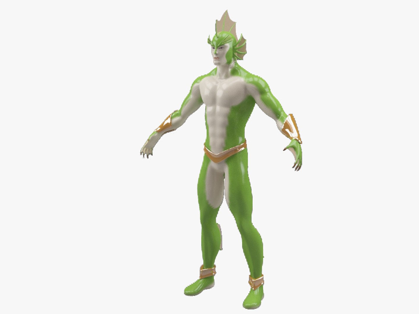 3d fish man model