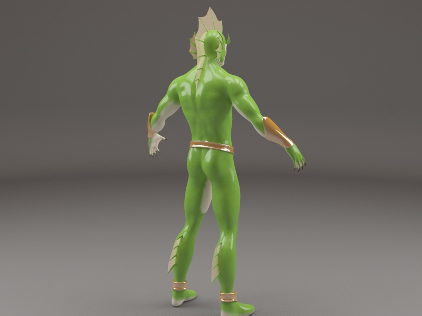 3d fish man model