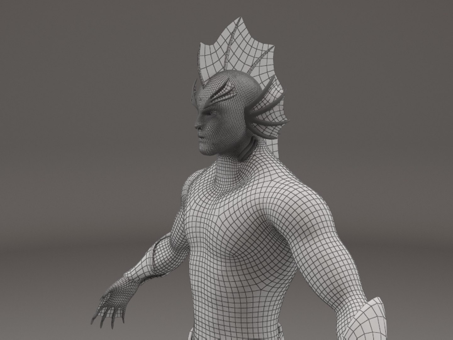 3d fish man model