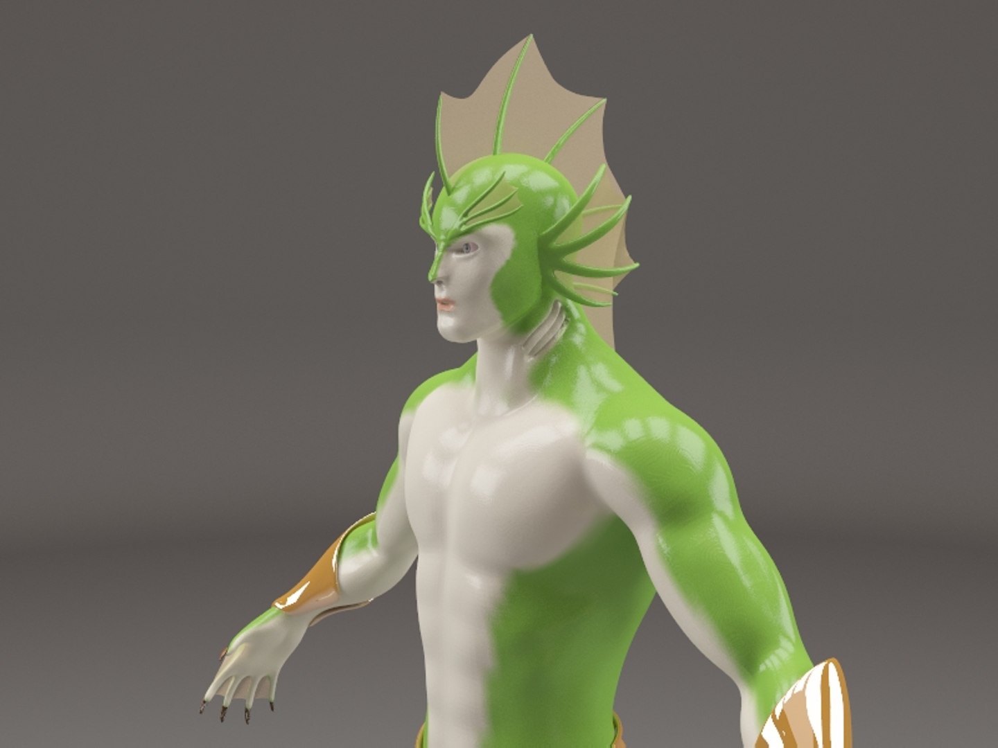 3d fish man model