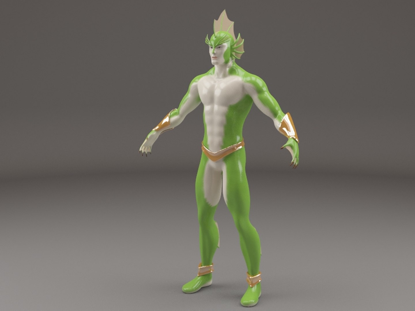 3d fish man model
