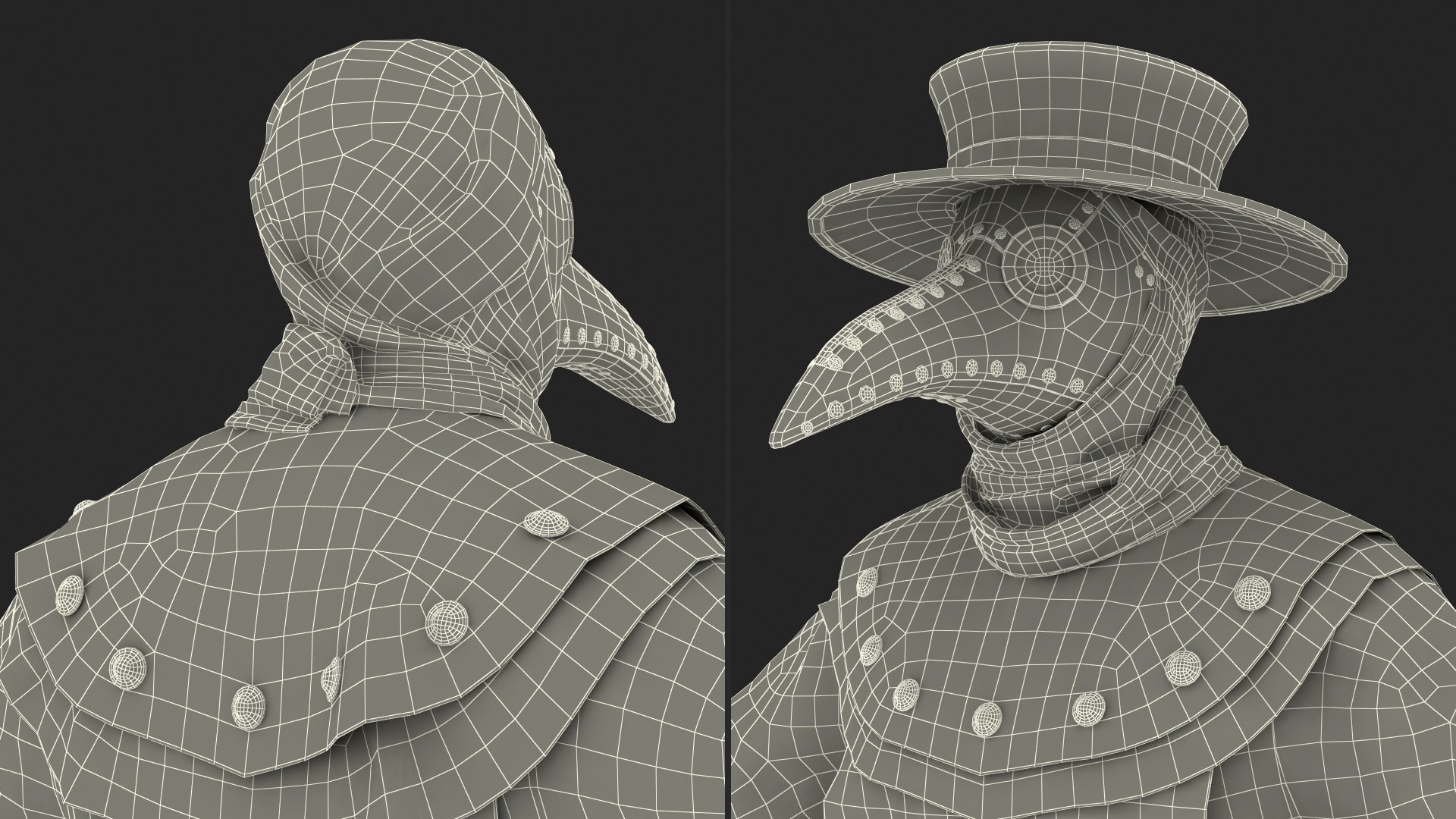 Plague Doctor Costume With Staff 3D - TurboSquid 2396159