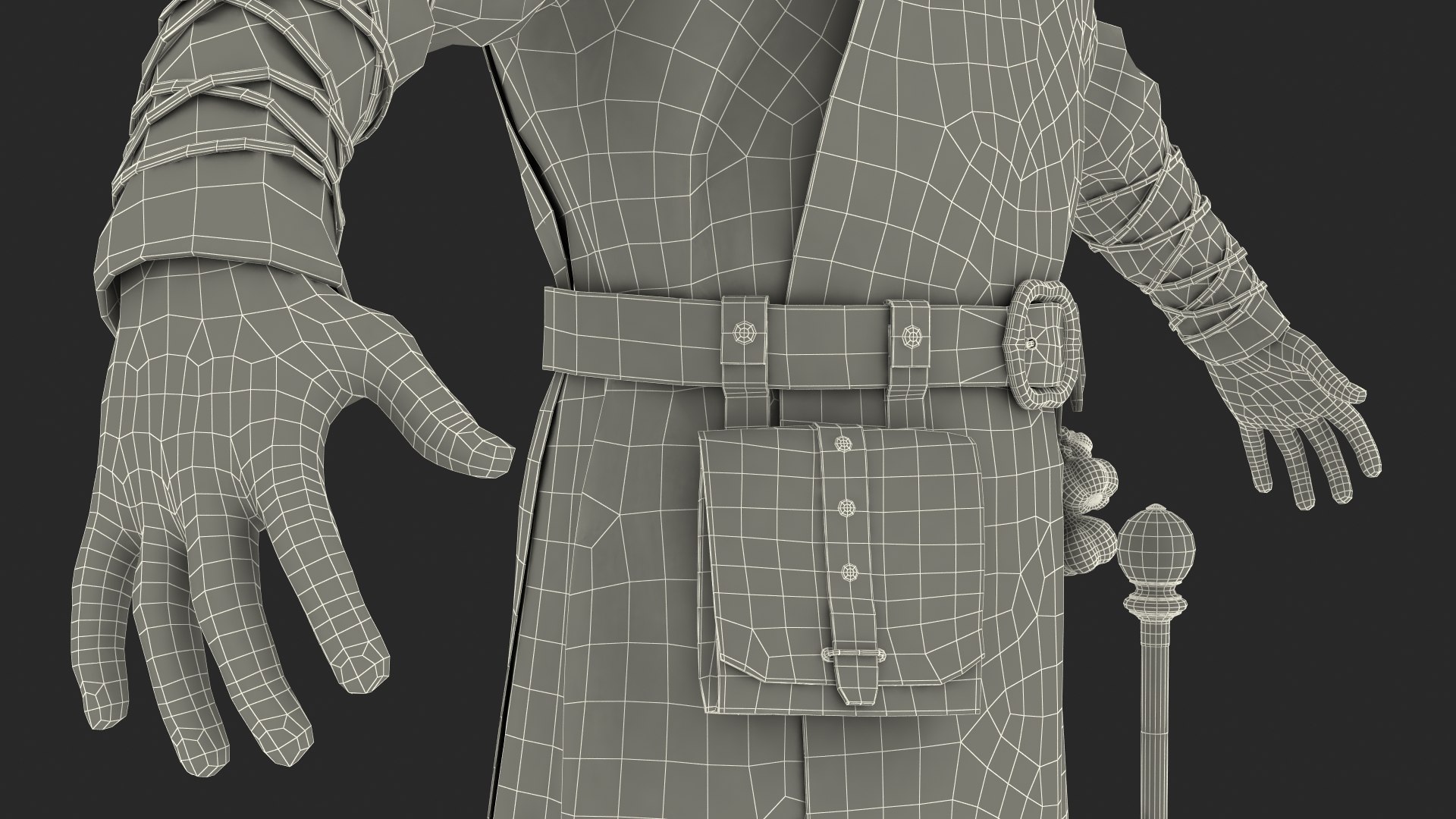 Plague Doctor Costume With Staff 3D - TurboSquid 2396159