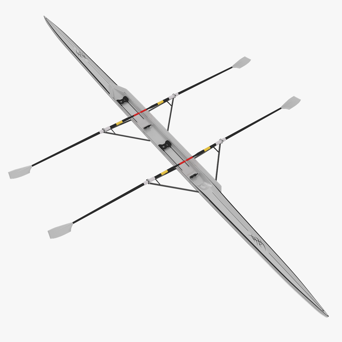 sculls single double 3d model