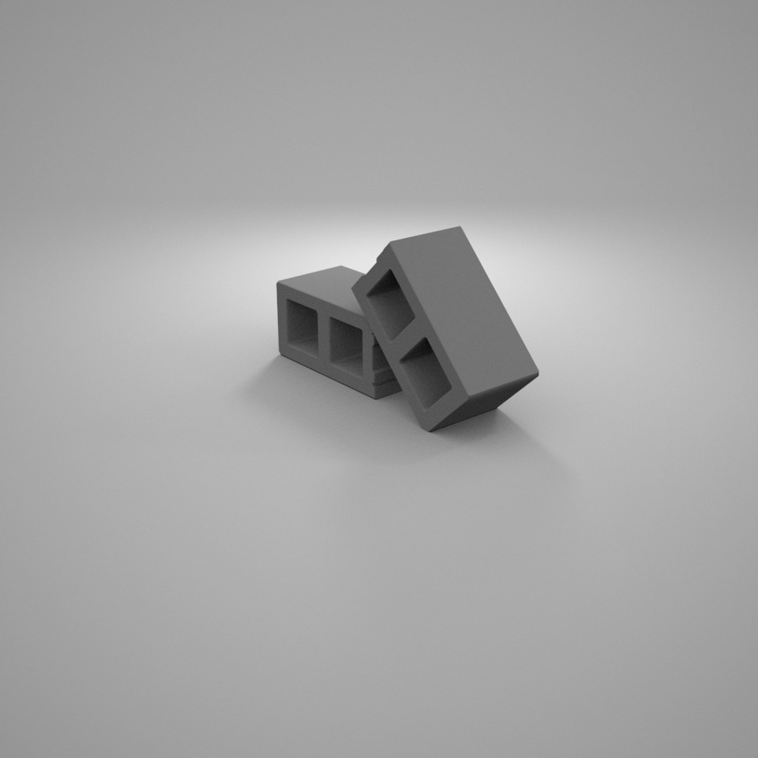 cinder block 3d obj