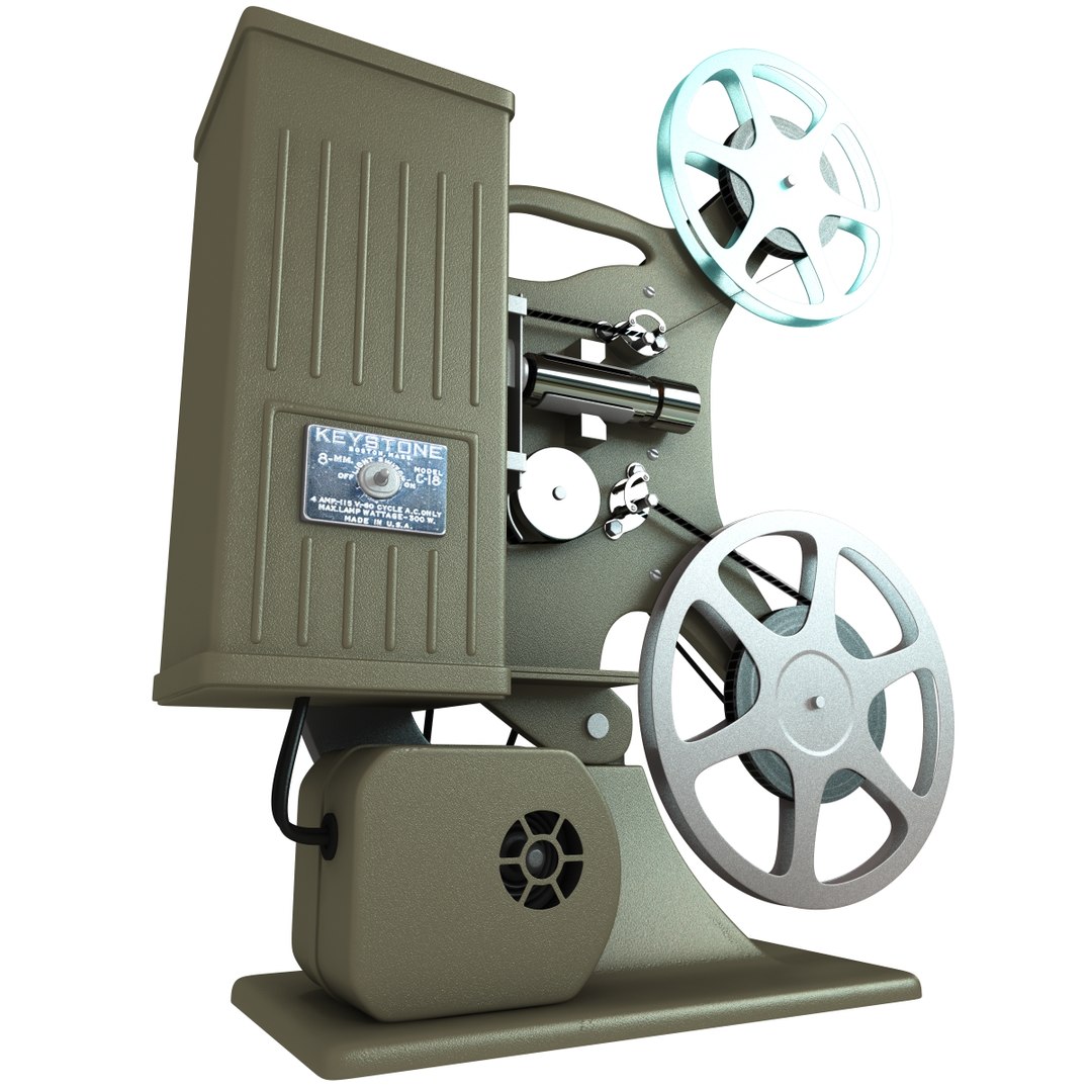 3d old movie projector keystone