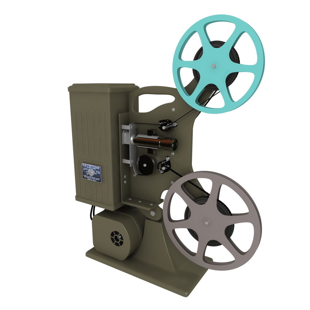 3d Old Movie Projector Keystone