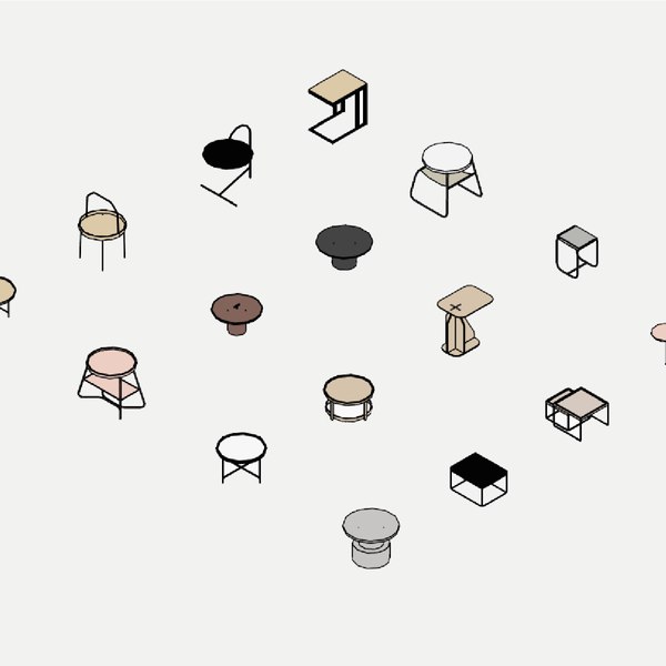 modelo 3d Mesas de centro - Pack de familias revit - TurboSquid 2151419